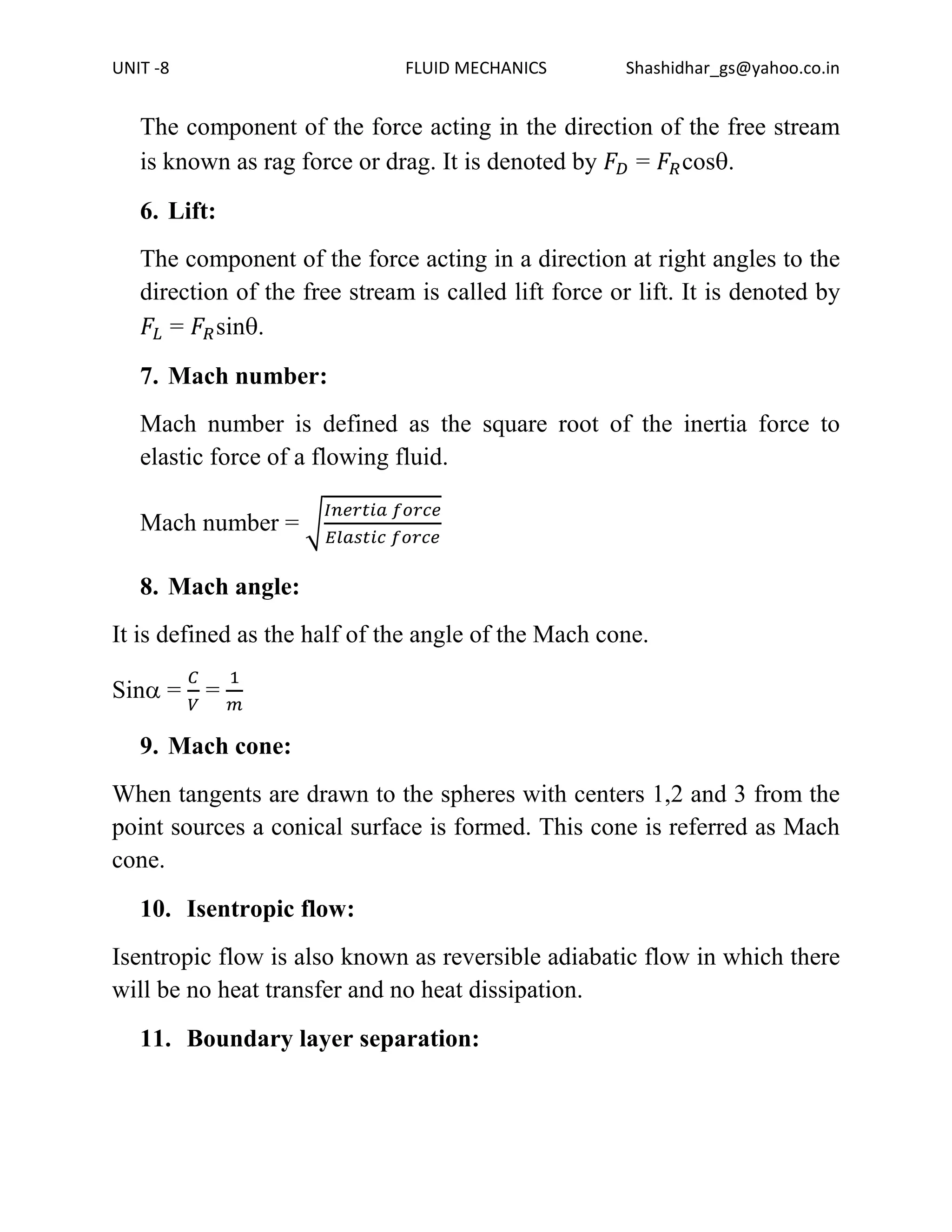 Vtu fluid mechanics unit-8 flow past immersed bodies problems | PDF