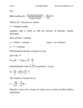 Vtu fluid mechanics unit-8 flow past immersed bodies problems | PDF