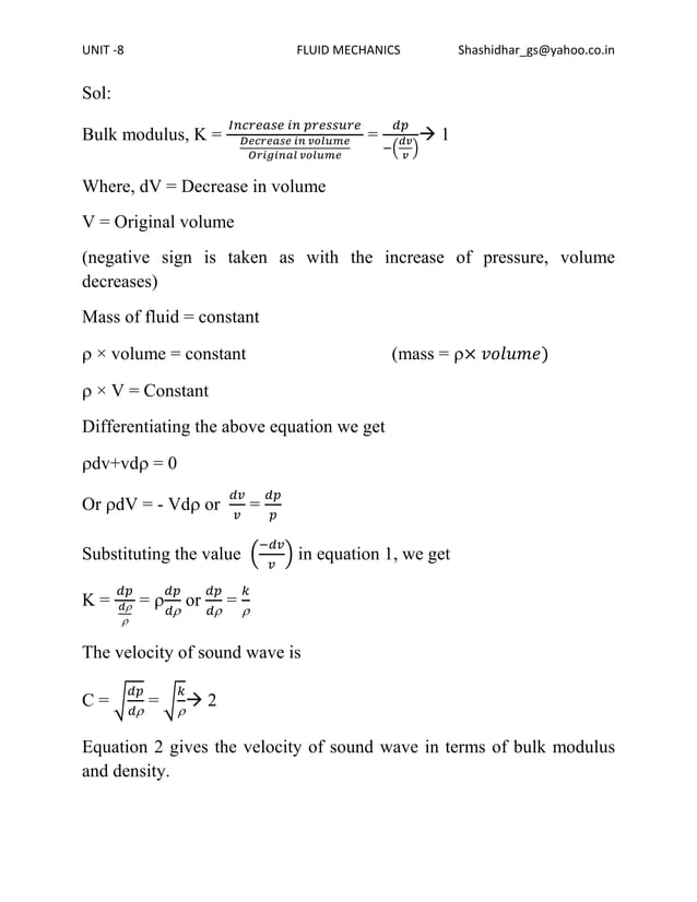 Vtu fluid mechanics unit-8 flow past immersed bodies problems | PDF