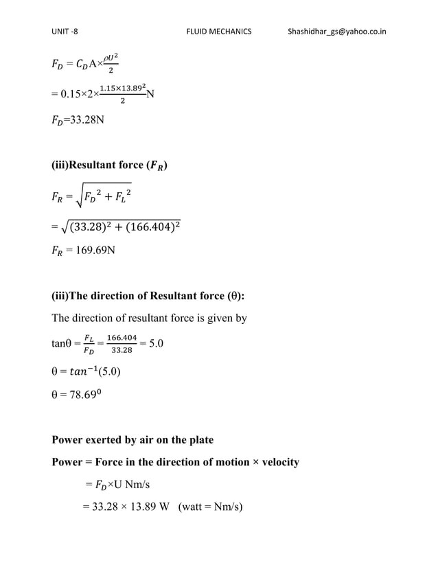 Vtu fluid mechanics unit-8 flow past immersed bodies problems | PDF