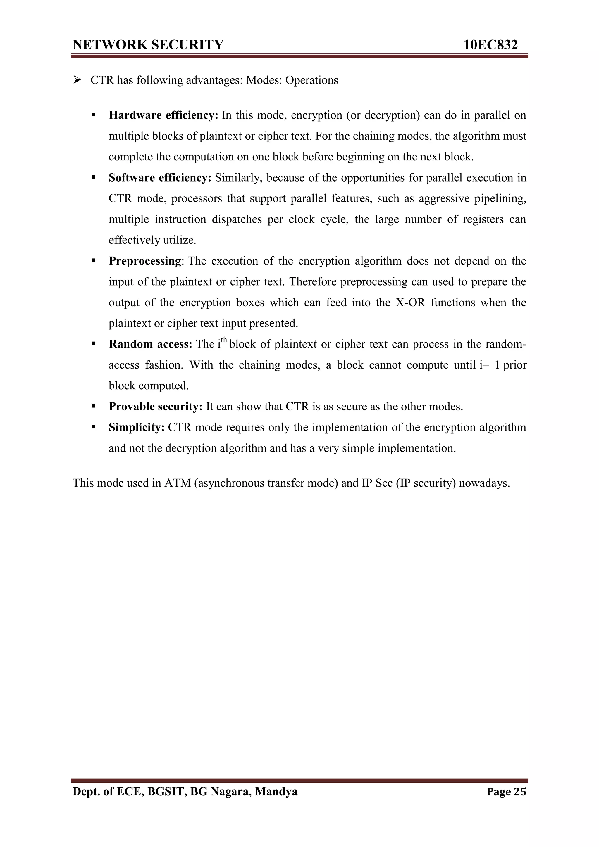 Vtu network security(10 ec832) unit 2 notes.. | PDF