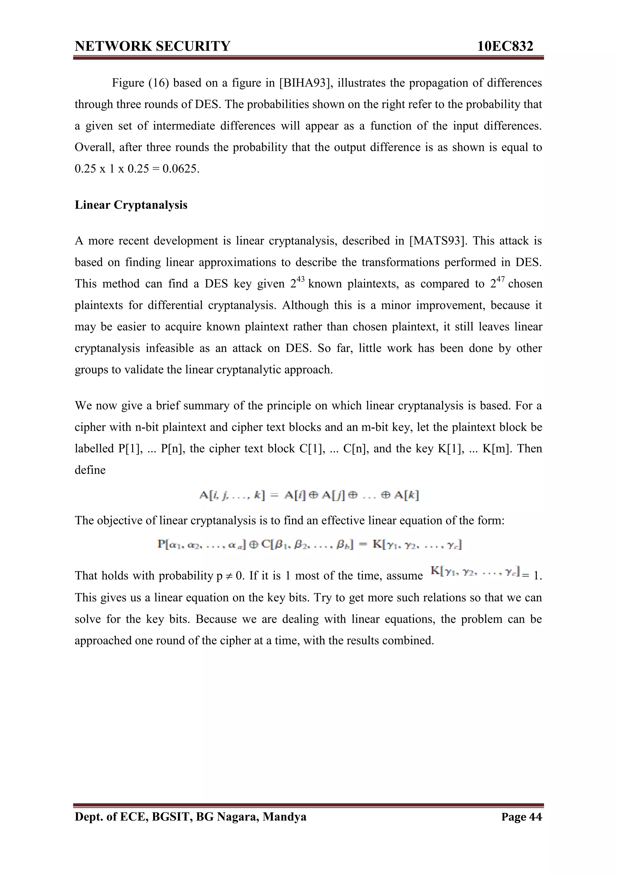 Vtu network security(10 ec832) unit 2 notes.. | PDF