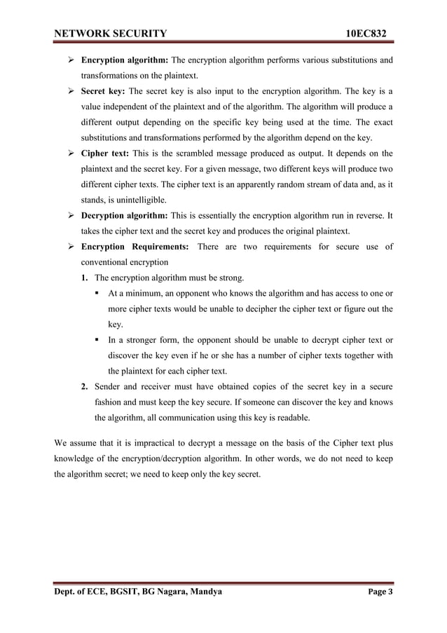 Vtu network security(10 ec832) unit 2 notes.. | PDF | Information and ...