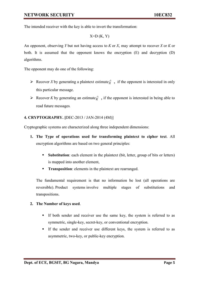 Vtu network security(10 ec832) unit 2 notes.. | PDF | Information and ...