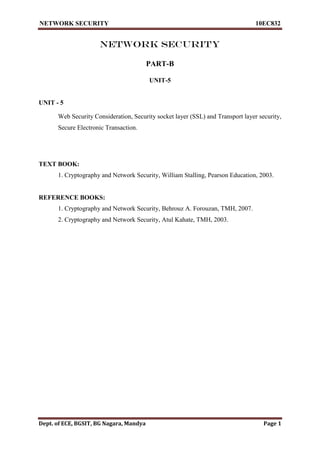 Vtu network security(10 ec832) unit 5 notes. | PDF