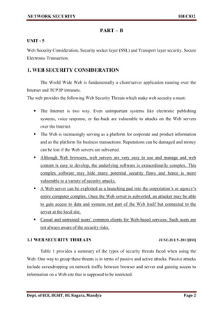 Vtu network security(10 ec832) unit 5 notes. | PDF