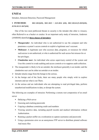 VTU network security(10 ec832) unit 6 notes | PDF