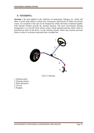 Vtu phase 1 report on four wheel steerinfg system2 | PDF