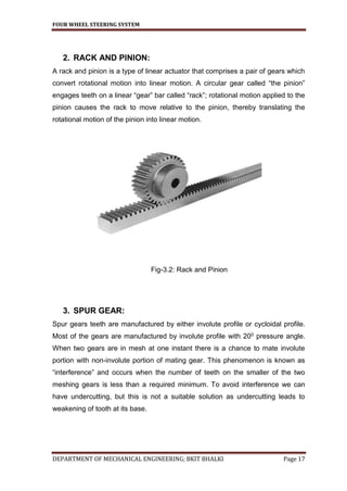 Vtu phase 1 report on four wheel steerinfg system | PDF