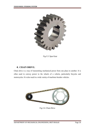 Vtu phase 1 report on four wheel steerinfg system | PDF