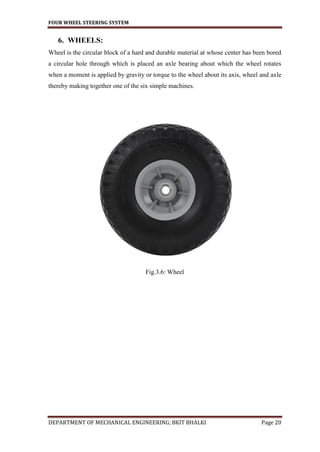 Vtu phase 1 report on four wheel steerinfg system | PDF