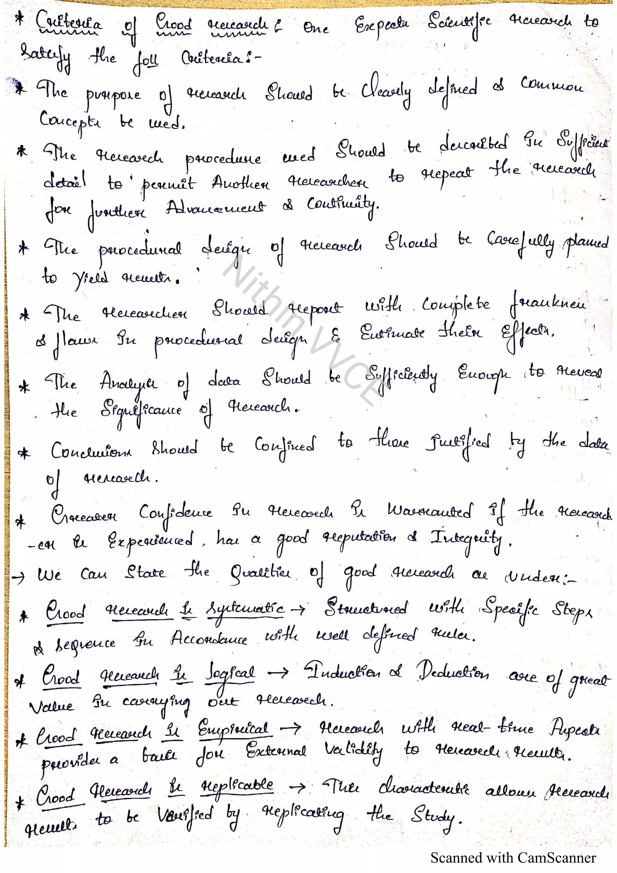 Vtu research methodology handwritten notes(16phdrm) for PG and PhD by ...