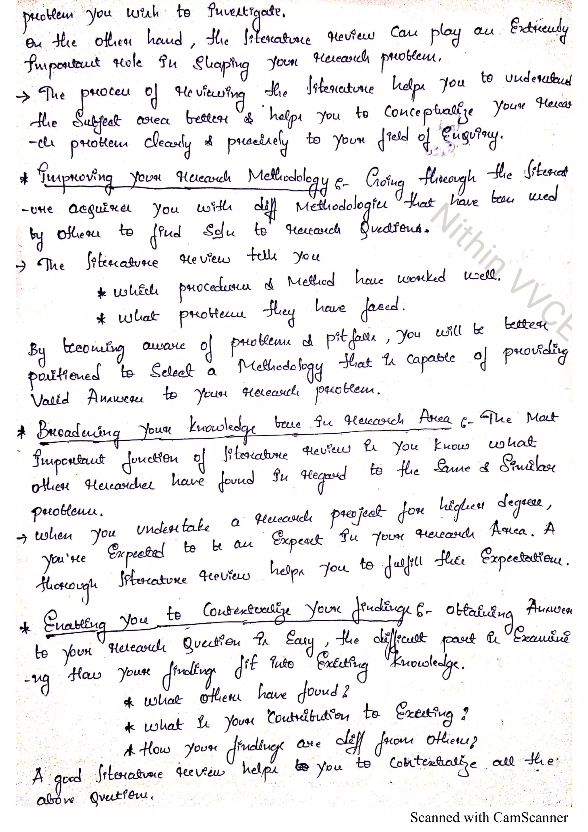 Vtu research methodology handwritten notes(16phdrm) for PG and PhD by ...