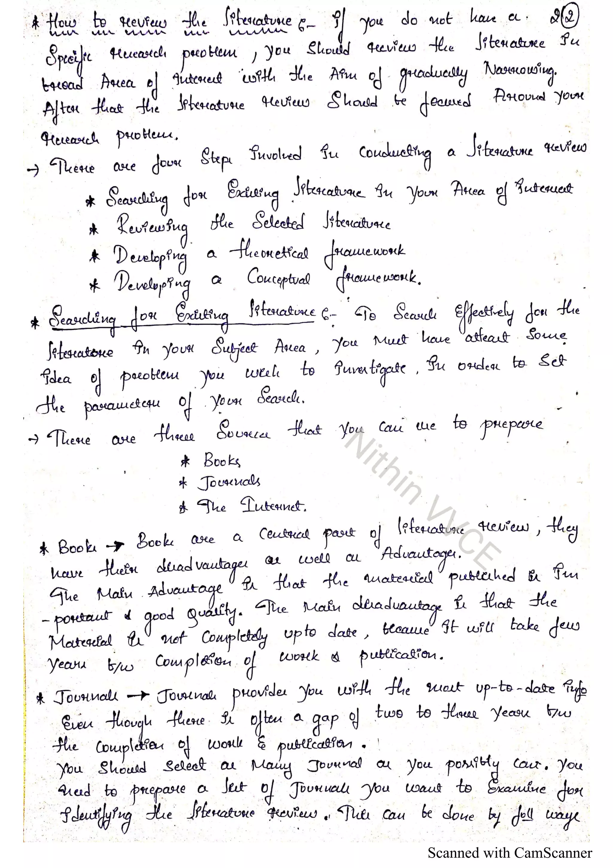 Vtu research methodology handwritten notes(16phdrm) for PG and PhD by ...