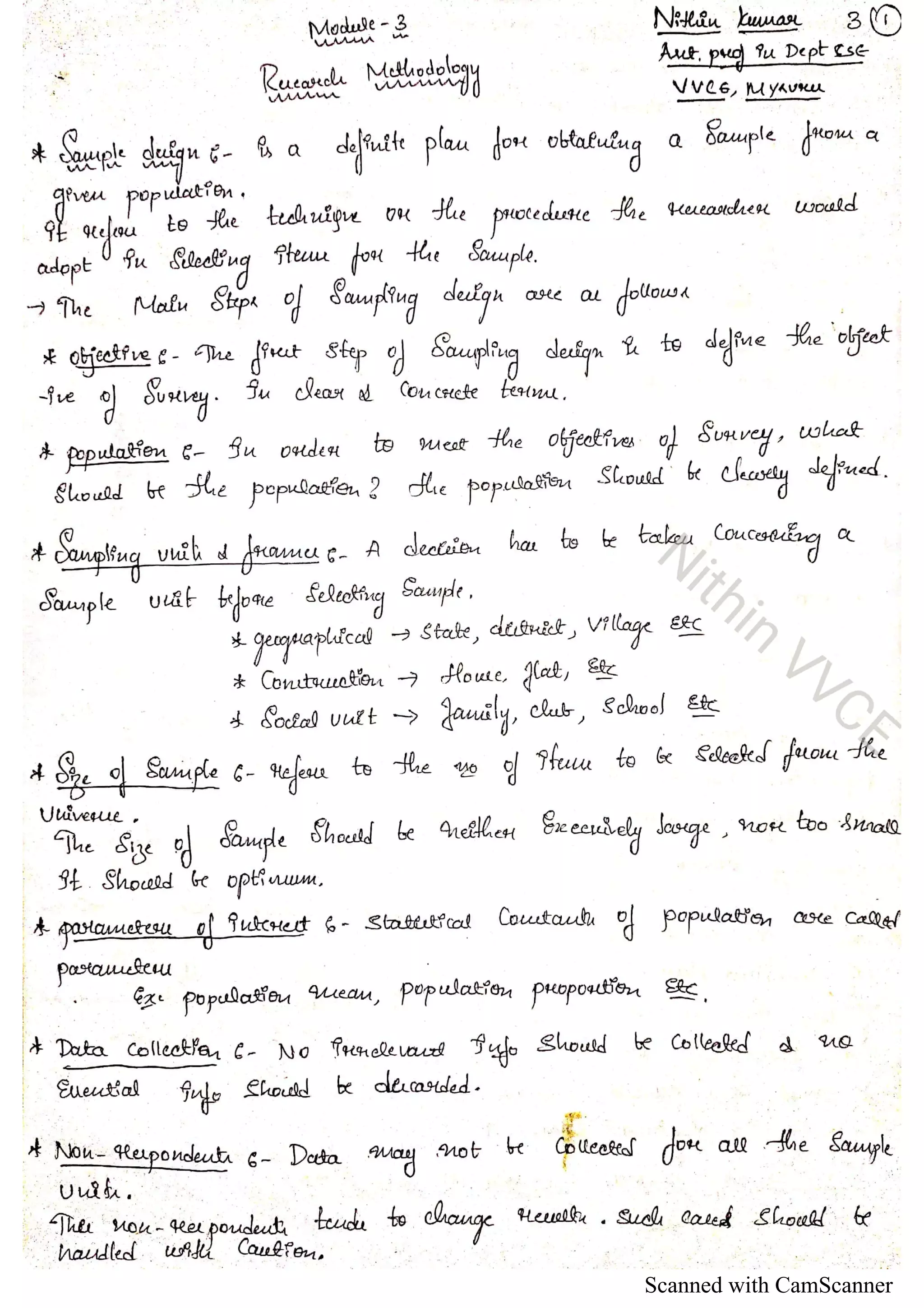 Vtu research methodology handwritten notes(16phdrm) for PG and PhD by ...
