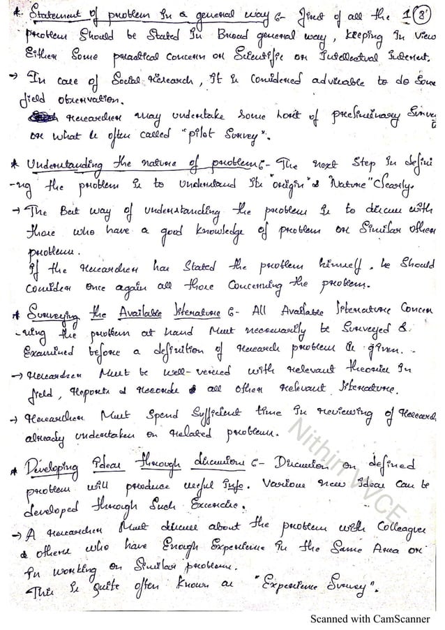 Vtu research methodology handwritten notes(16phdrm) for PG and PhD by ...