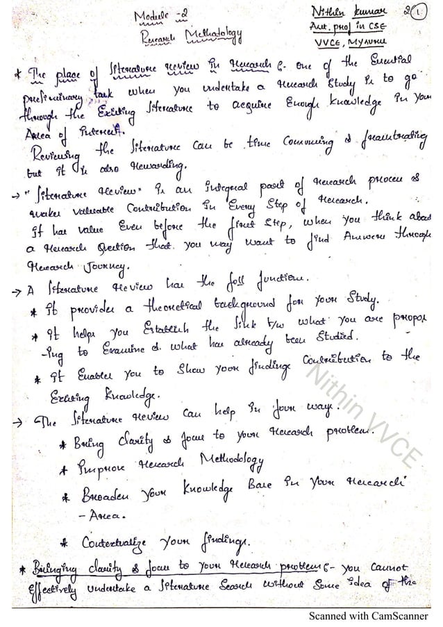 Vtu research methodology handwritten notes(16phdrm) for PG and PhD by ...
