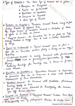 Vtu research methodology handwritten notes(16phdrm) for PG and PhD by ...