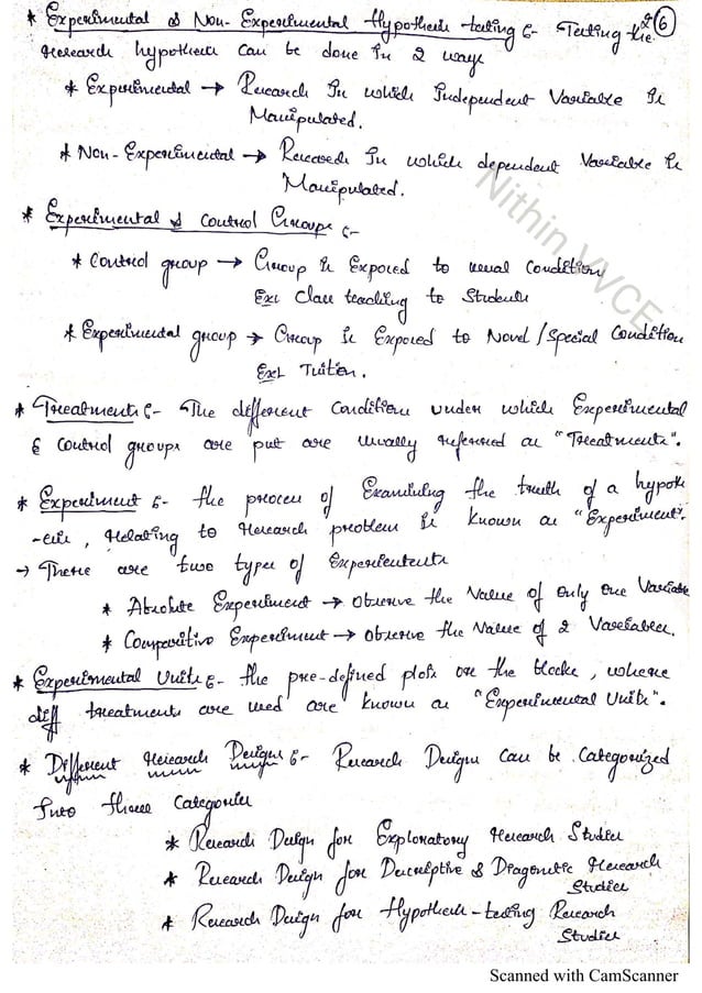 Vtu research methodology handwritten notes(16phdrm) for PG and PhD by ...
