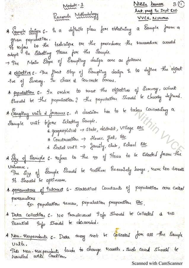 Vtu research methodology handwritten notes(16phdrm) for PG and PhD by ...