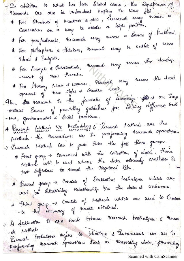 Vtu research methodology handwritten notes(16phdrm) for PG and PhD by ...