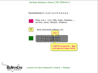 Alternative ruby web frameworks (Ramaze/Sinatra) | PPT