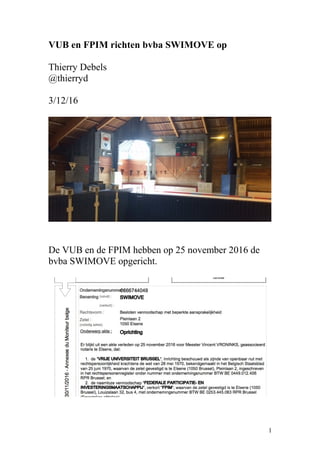 VUB en FPIM richten bvba SWIMOVE op | PDF