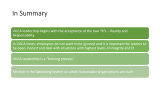 Principles of Leadership for the VUCA World | PDF