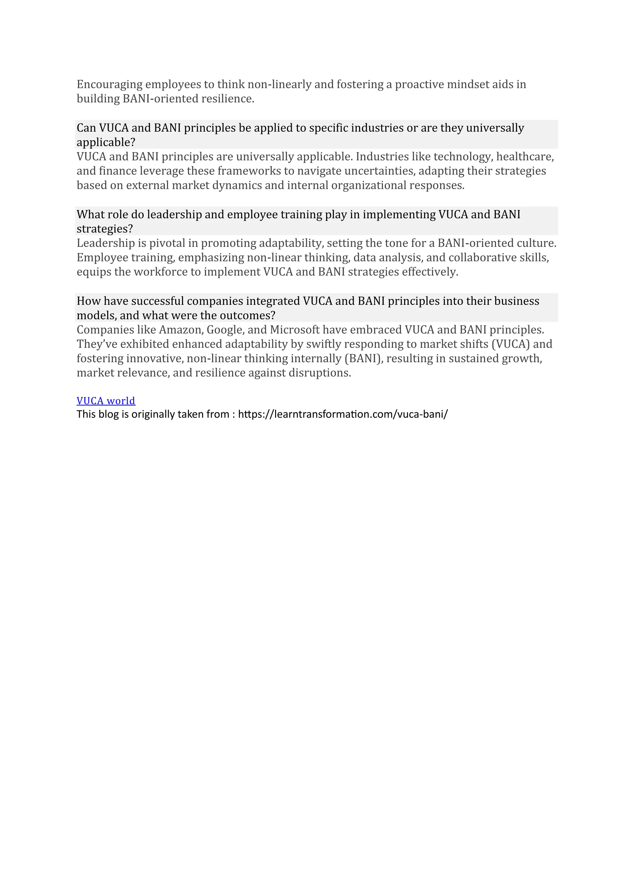 VUCA vs BANI : Combining Forces for Enhanced Adaptability - Learn ...