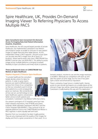 Spire Healthcare Testimonial on Vue Motion | PDF