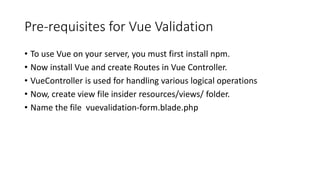 Adding Vue Validation for Input Fields | PPT