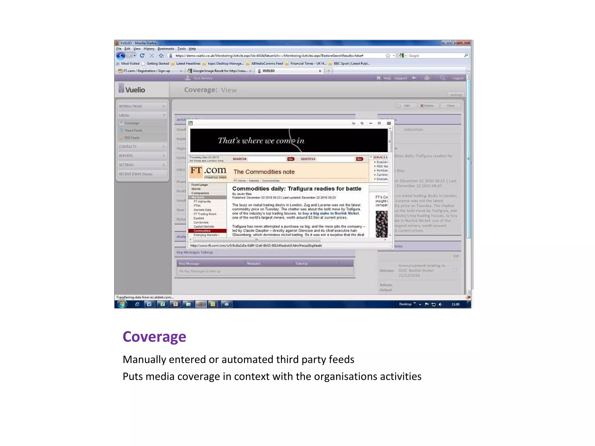 Vuelio Screen Shots | PPS | Technology & Computing