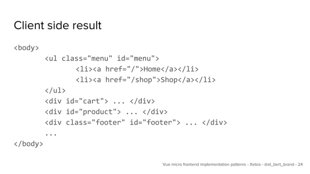 Vue micro frontend implementation patterns | PPT
