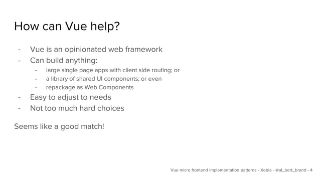 Vue Micro Frontend Implementation Patterns Ppt