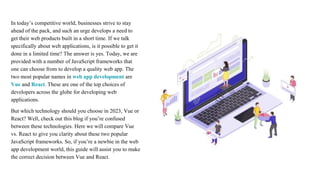 Vue Or React - Which One is the Best_.pptx | Web Development | Internet