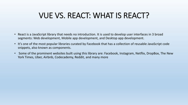 Vue vs. React : Unveiling The Difference | PPT
