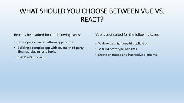 Vue vs. React : Unveiling The Difference | PPT