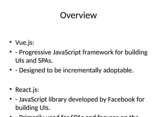 Vue vs React Comparison: A Comparative Study | PPT