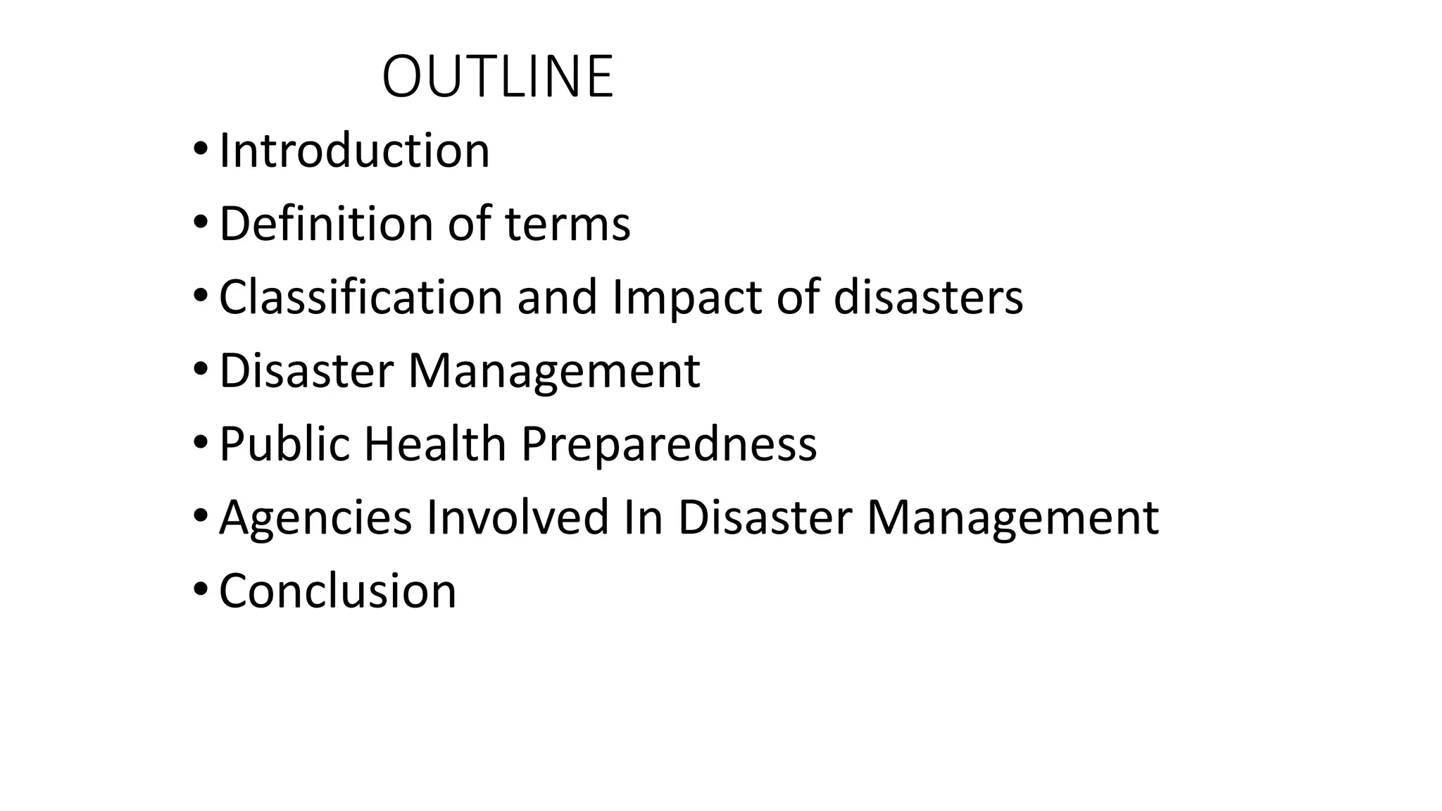 Public Health Preparedness for Disaster Management | PPTX