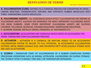 Vulcanisation, accelerators & curing system | PPTX