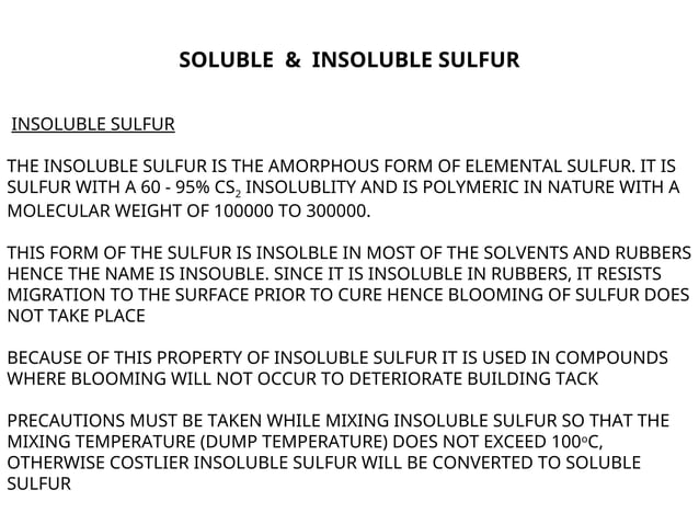 Rubber Curing and Impact of different Rubber Additives | PPT