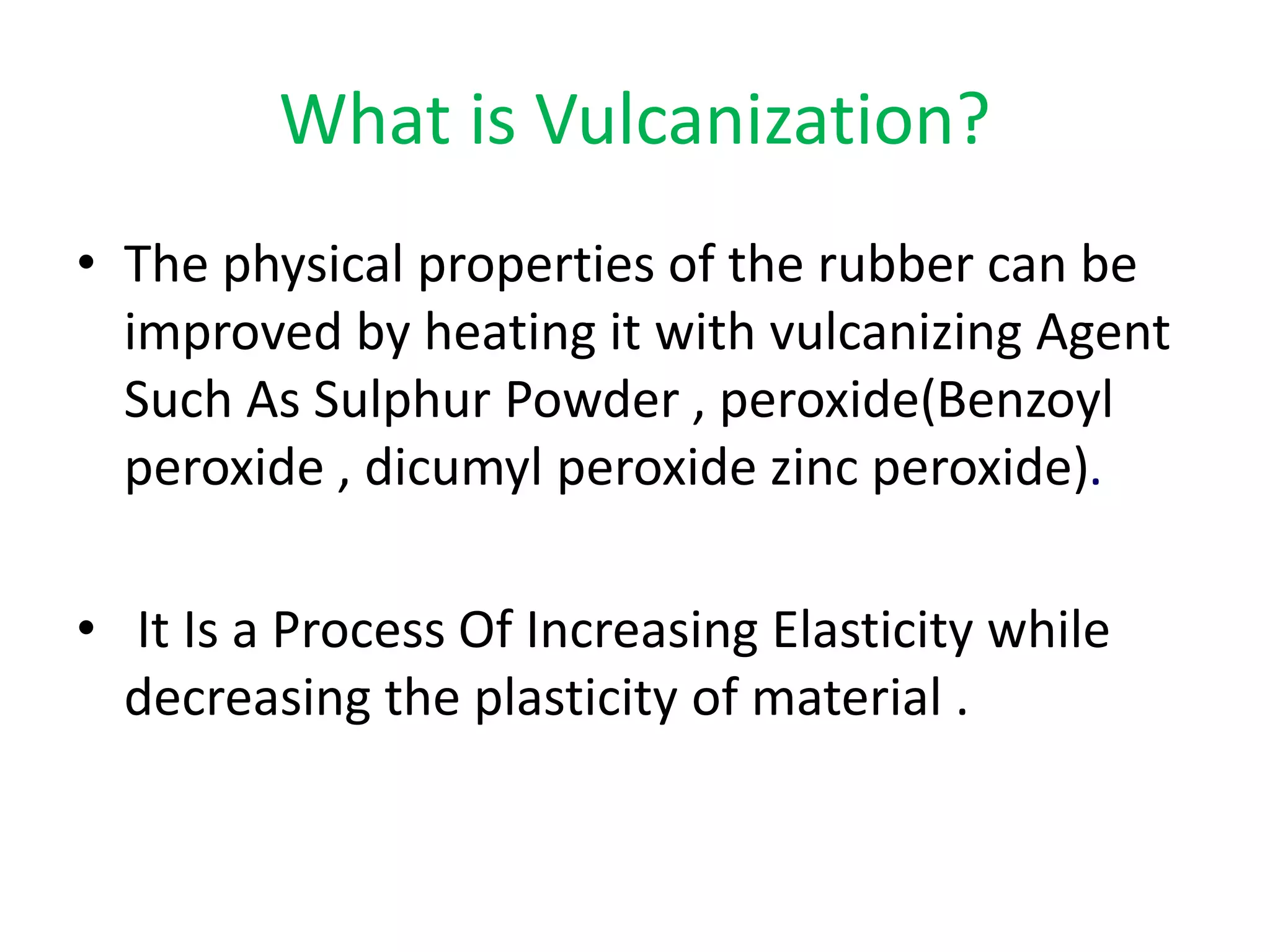 Vulcanization mechanism of natural rubber. | PPTX