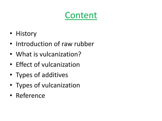 Vulcanization mechanism of natural rubber. | PPTX | Chemistry | Science