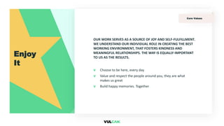 Vulcan's company values | PPT