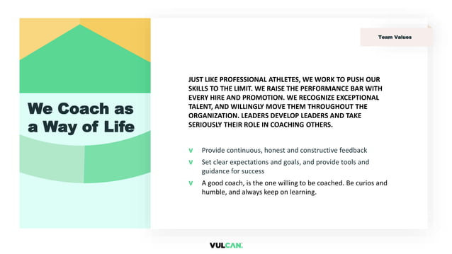 Vulcan's company values | PPT