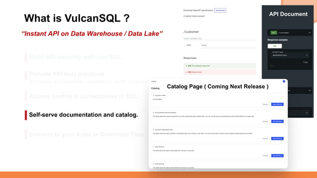 VulcanSQL- 如何快速把你的 Data Warehouse 變成 API | PPT