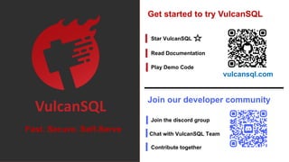 VulcanSQL- 如何快速把你的 Data Warehouse 變成 API | PPT