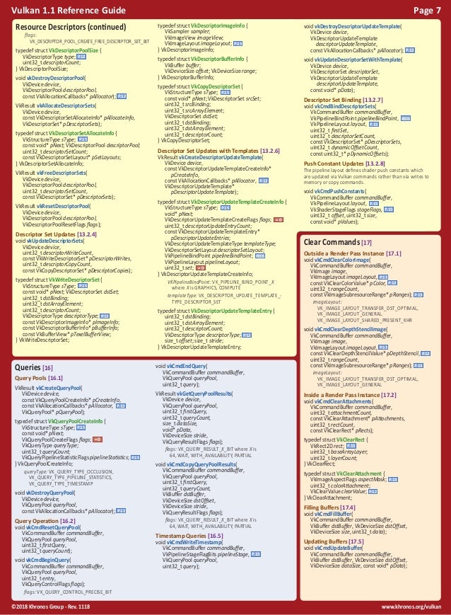 Vulkan 1.1 Reference Guide