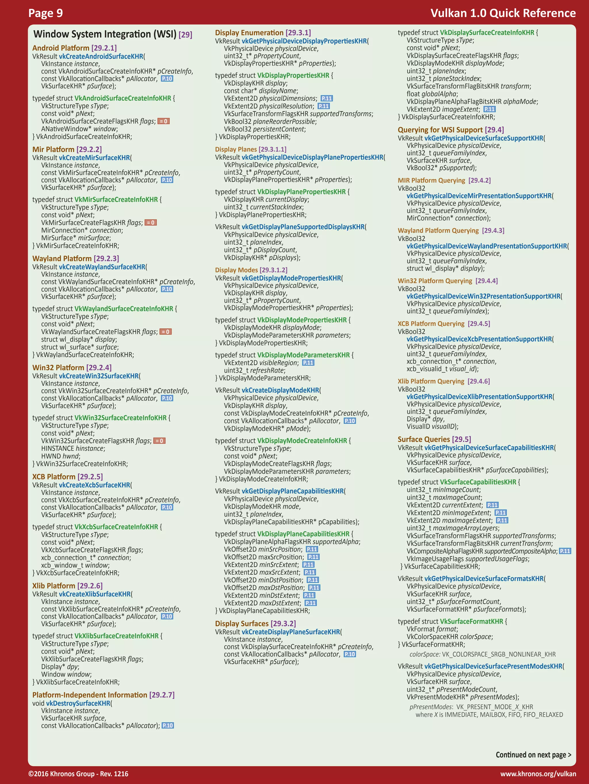 Vulkan 1.0 Quick Reference | PDF