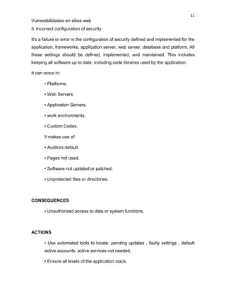 Vulnerabilidades en sitios web (english) | PDF